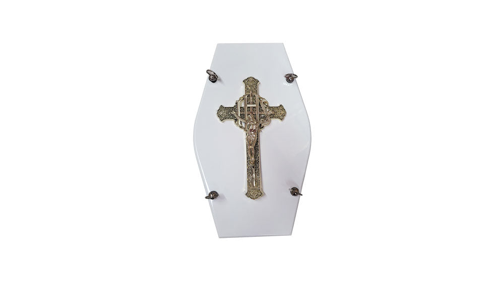 Crucifixion Cross Decore, Wide - Gold Patterned – Coffin World