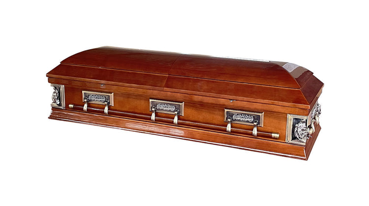 Premium Last Supper & Pieta Casket (Solid Wood) – Brown – Coffin World