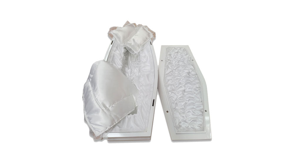 Baby Angel Casket - Pearl White – Coffin World