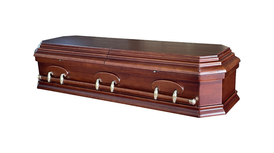 Grecian Urn Casket (Solid Wood - Half Lid) - Matt Brown – Coffin World