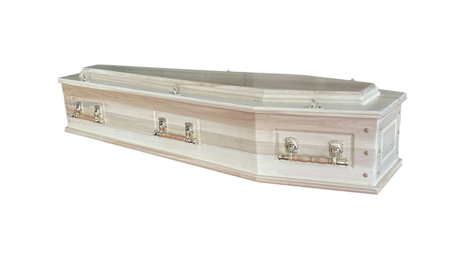 Premium Denman Solid Wood Coffin – Natural – Coffin World
