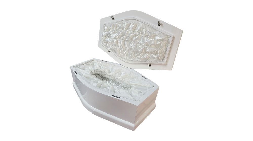 Baby Angel Casket - Pearl White – Coffin World
