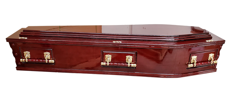Traditional Denman Triple Raised Lid Coffin - Rosewood – Coffin World