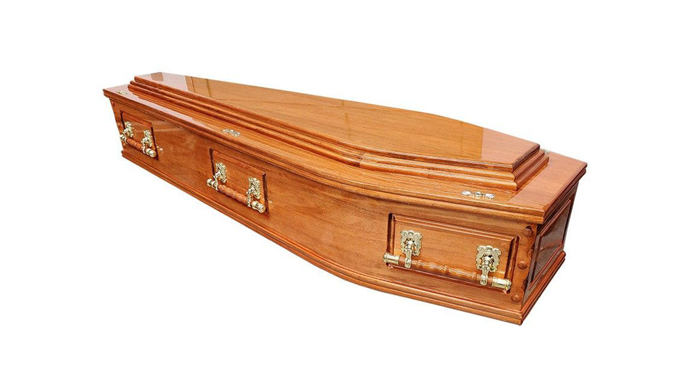 Traditional Denman Triple Raised Lid Coffin - Red Cedar – Coffin World